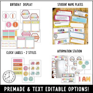 Spotty Brights Classroom Decor Bundle: Editable, Colorful Theme ...