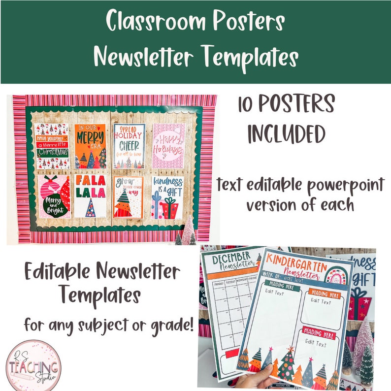 Merry Christmas Holiday Classroom Decor, Bulletin Board Kit, Classroom ...