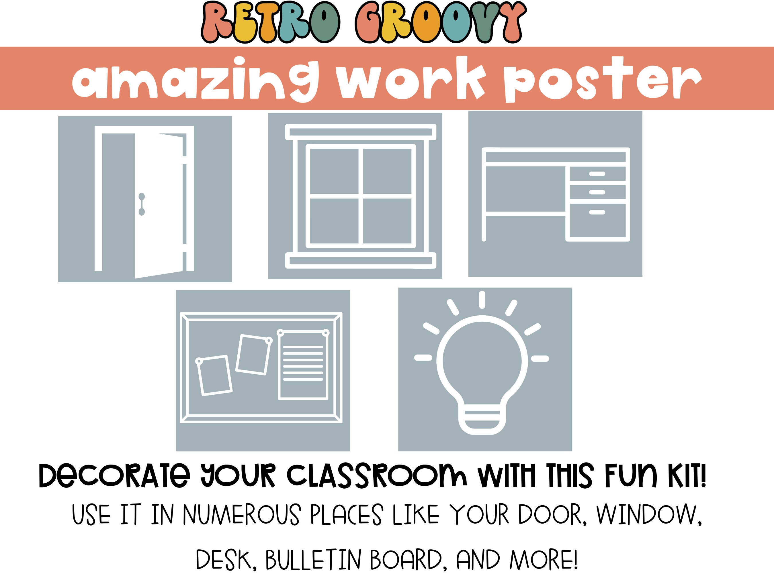 Groovy Retro Work Coming Soon Posters, Amazing Work Coming Soon - Etsy