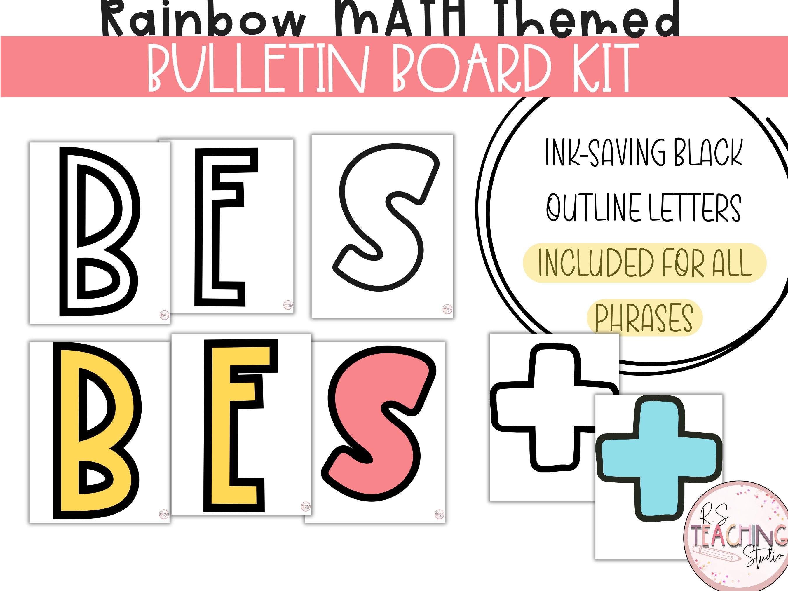 Math Bulletin Board or Math Classroom Door Decor Kit, Easy and Modern ...