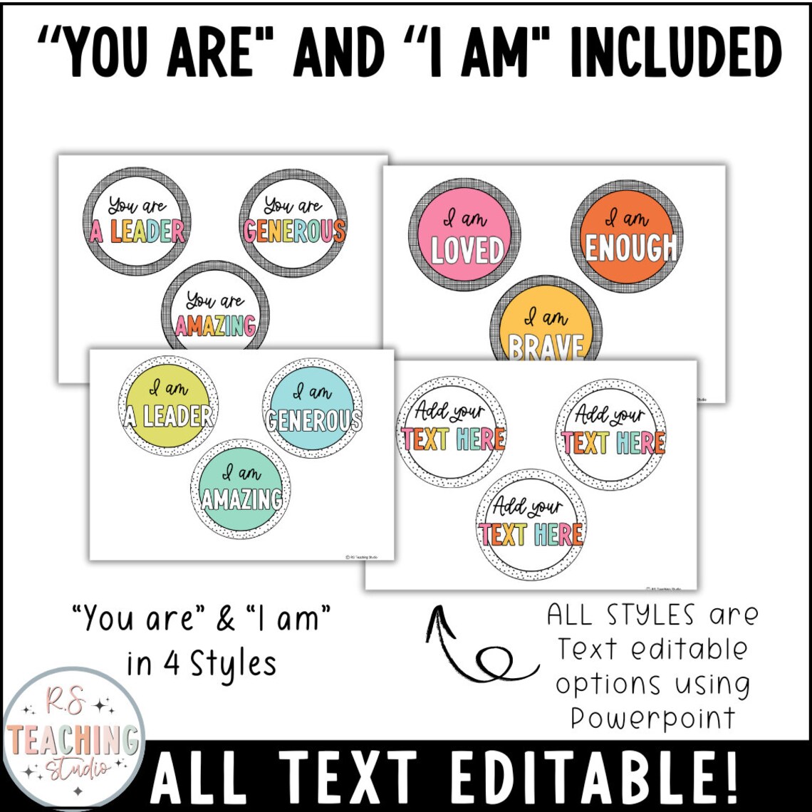 Spotty Brights Classroom Affirmation Station Decor (digital Download ...