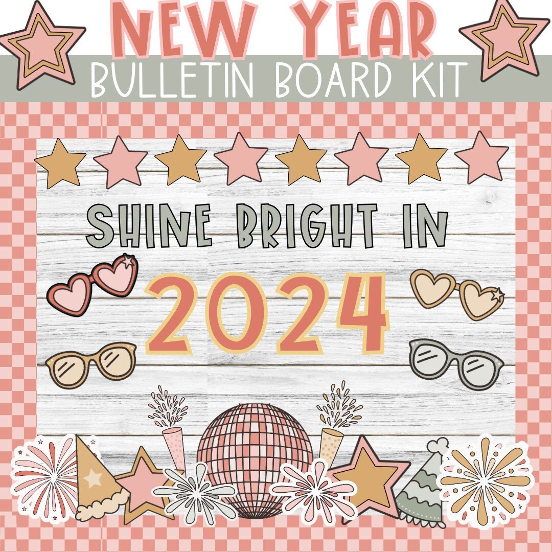 New Year Bulletin Board Kit: 2024 Classroom Decor (digital Download) - Etsy