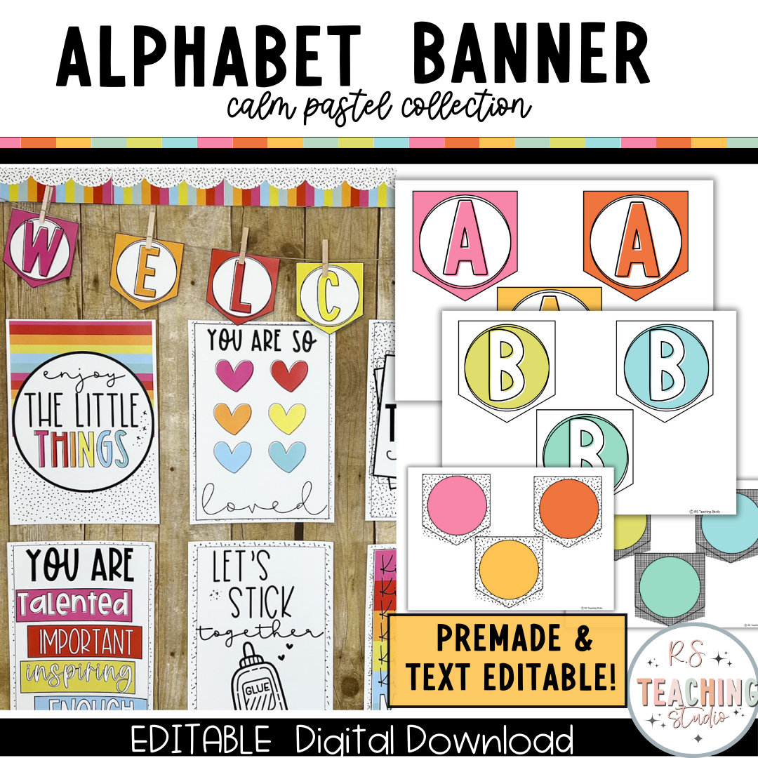 Alphabet Banner for the Classroom Bright Classroom Decor ABC Banner ...