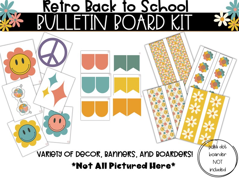 Retro Back to School and End of Year Bulletin Board Kit, Retro Vibes ...