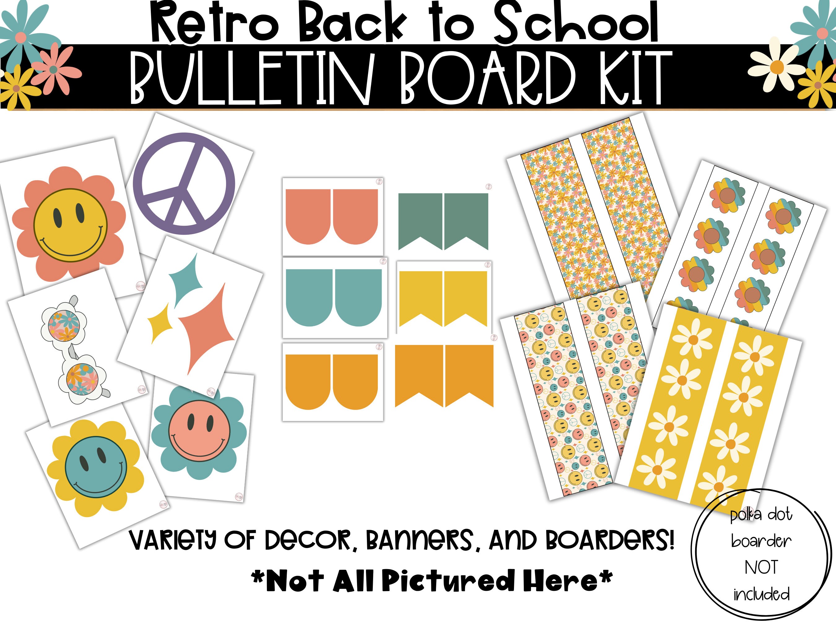 Retro Back to School and End of Year Bulletin Board Kit, Retro Vibes ...