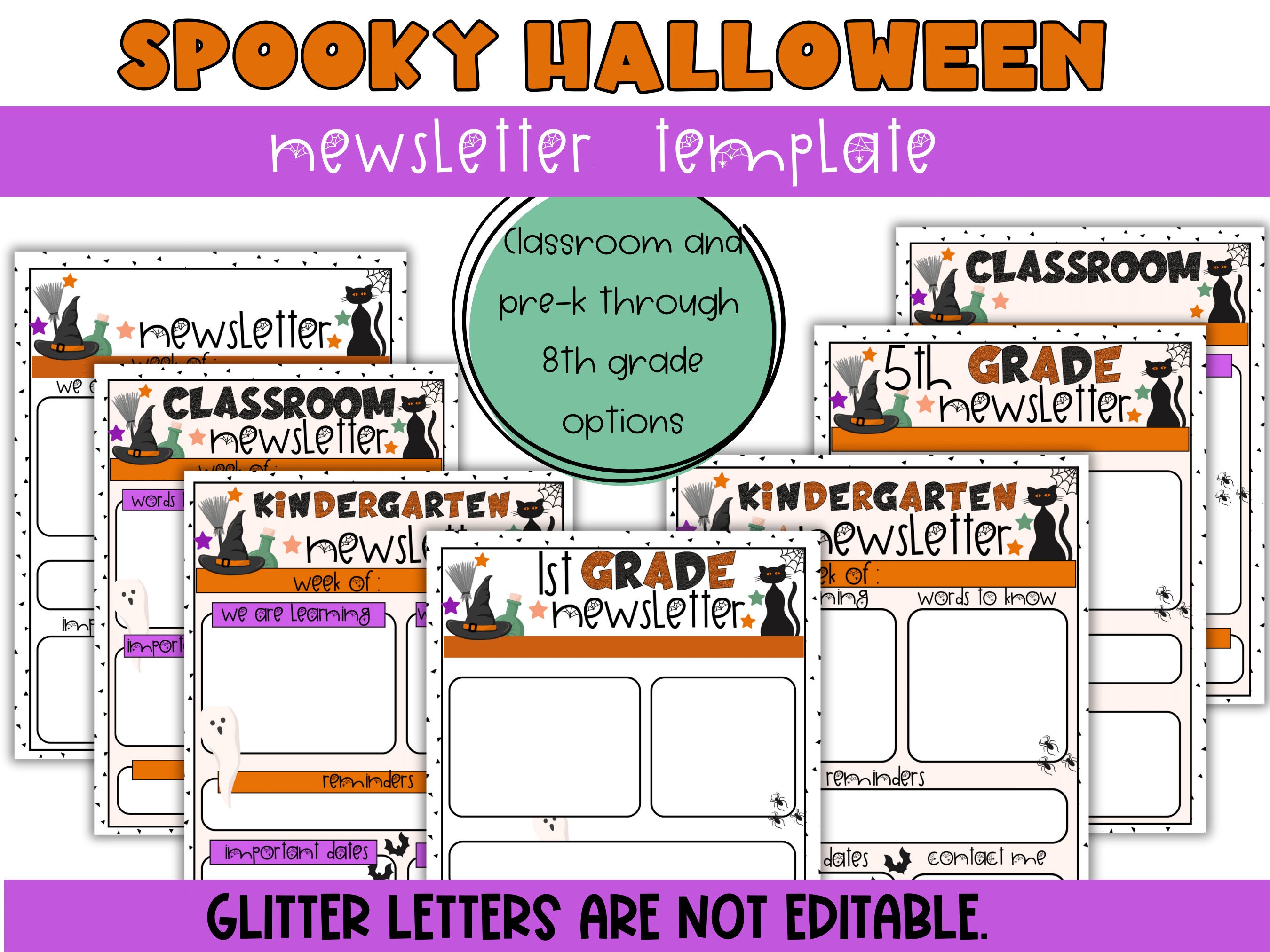 Spooky Halloween Newsletter Template - Etsy