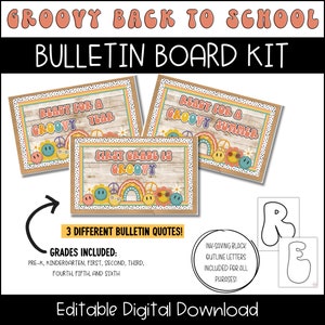 Retro Back to School and End of Year Bulletin Board Kit, Retro Vibes ...