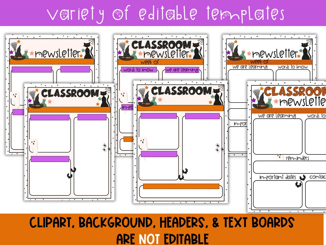 Spooky Halloween Newsletter Template - Etsy