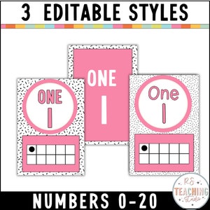 Classroom Number Posters With Ten Frames 0-20 | Bright Classroom Decor ...
