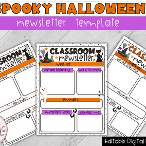 Spooky Halloween Newsletter Template - Etsy