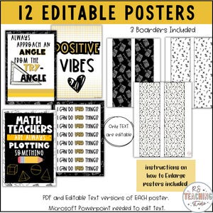 Math Themed Classroom Poster, Easy and Modern Classroom Decorations ...