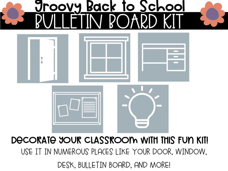 Retro Groovy Bulletin Board Kit: Back to School Classroom Decor ...