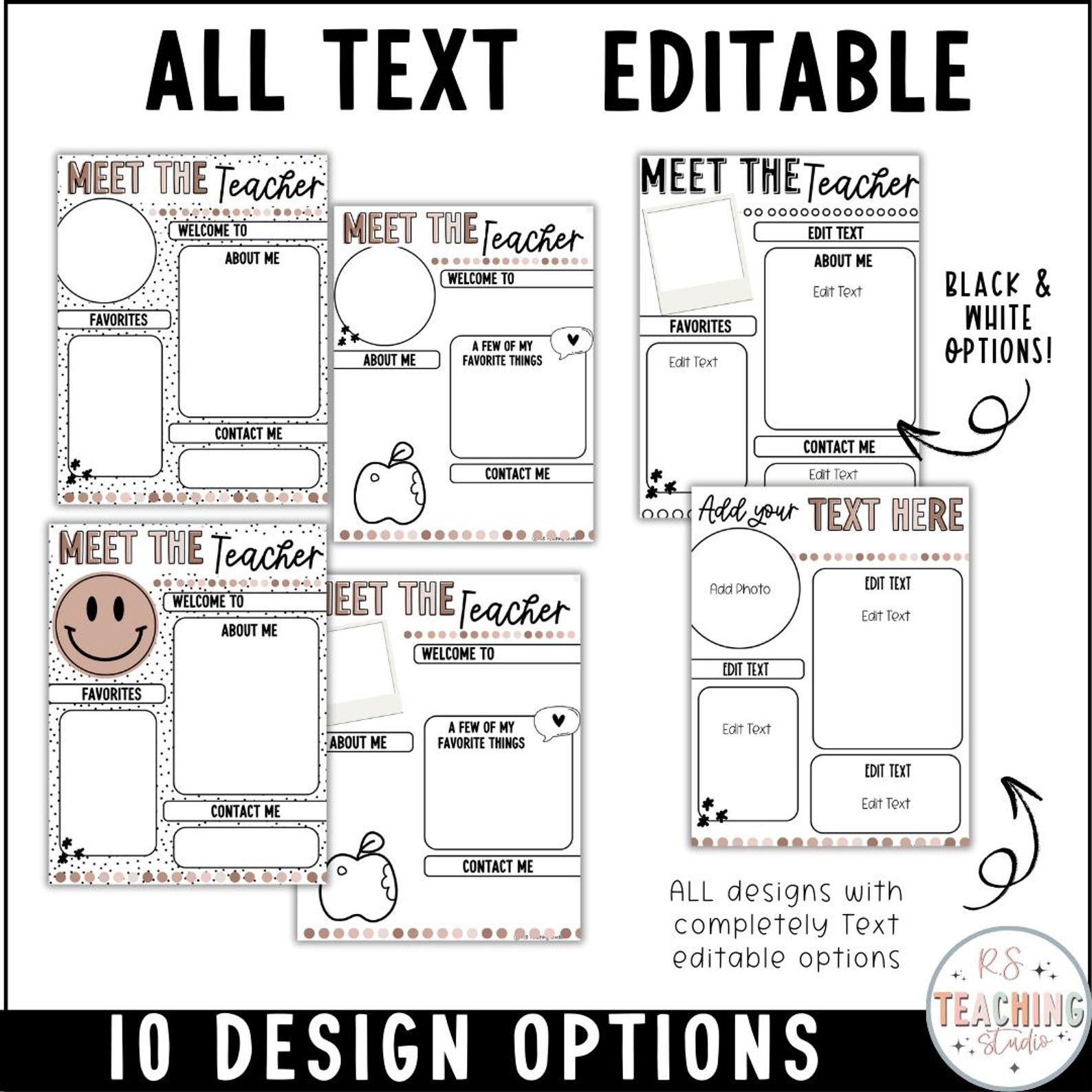 Editable Meet the Teacher Template Neutral Classroom Decor Meet the ...