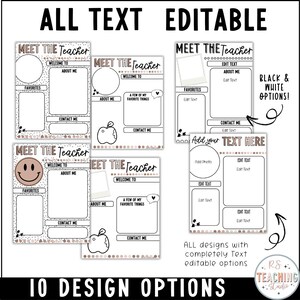 Editable Meet the Teacher Template | Neutral Classroom Decor | Meet the ...