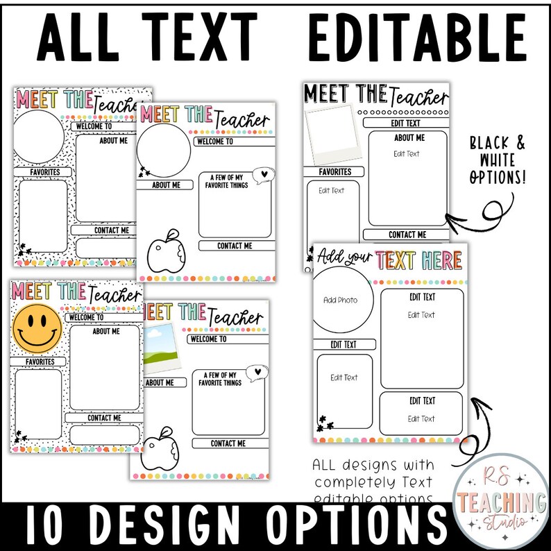Editable Meet the Teacher Template Bright Classroom Decor Meet the ...