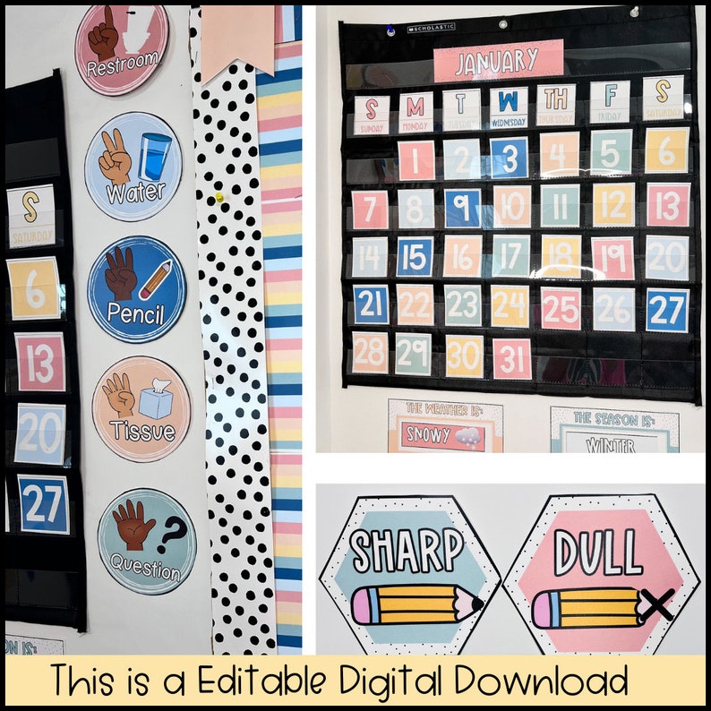 Calm Pastel Classroom Decor Bundle: Teacher Resources (digital Download ...