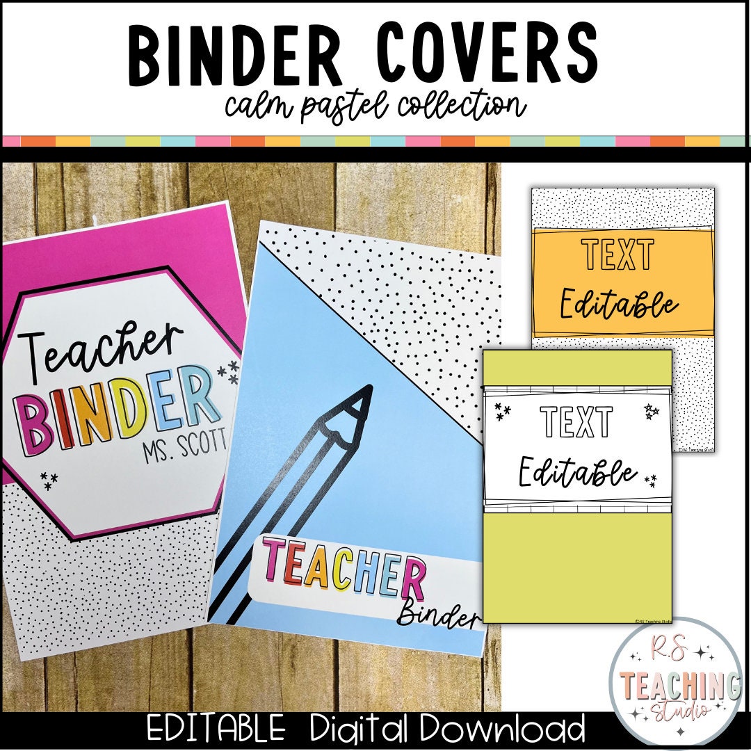 Teacher Binder Covers and Spines | Bright Binder Covers | Classroom ...