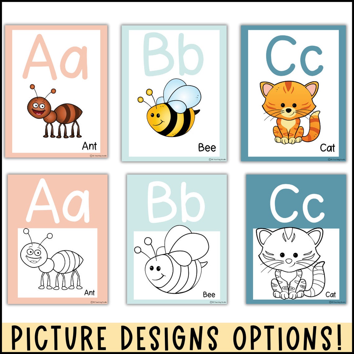 Pastel Classroom Alphabet Posters Alphabet Display Animal Alphabet ...