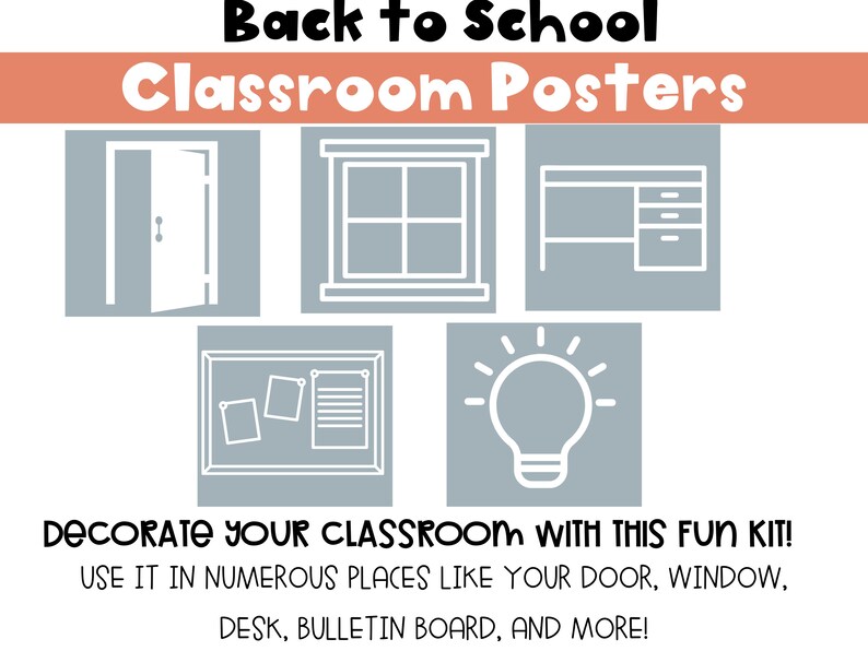 School Supplies Classroom Posters Easy and Modern Classroom - Etsy