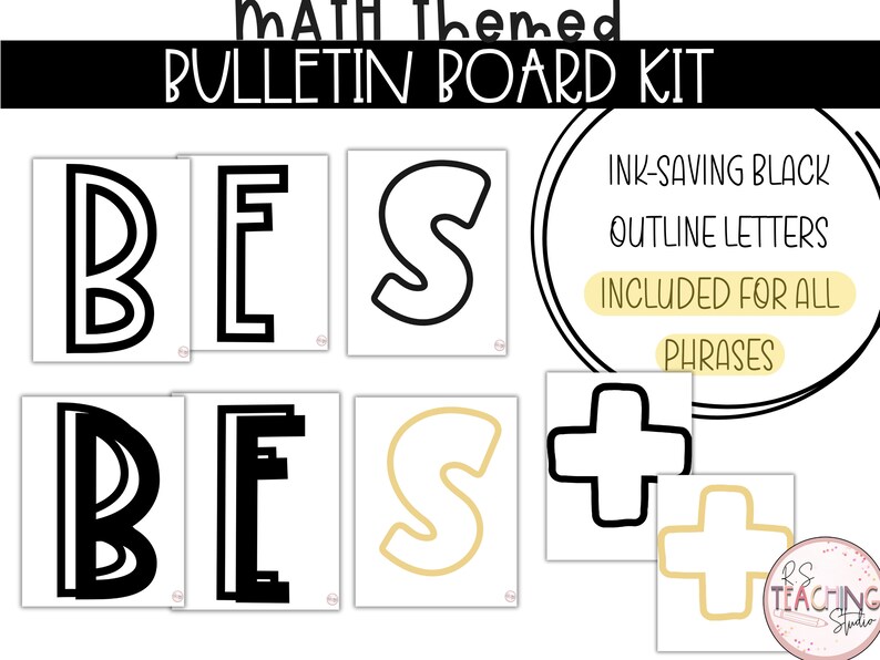 Math Bulletin Board or Math Classroom Door Decor Kit Easy and - Etsy