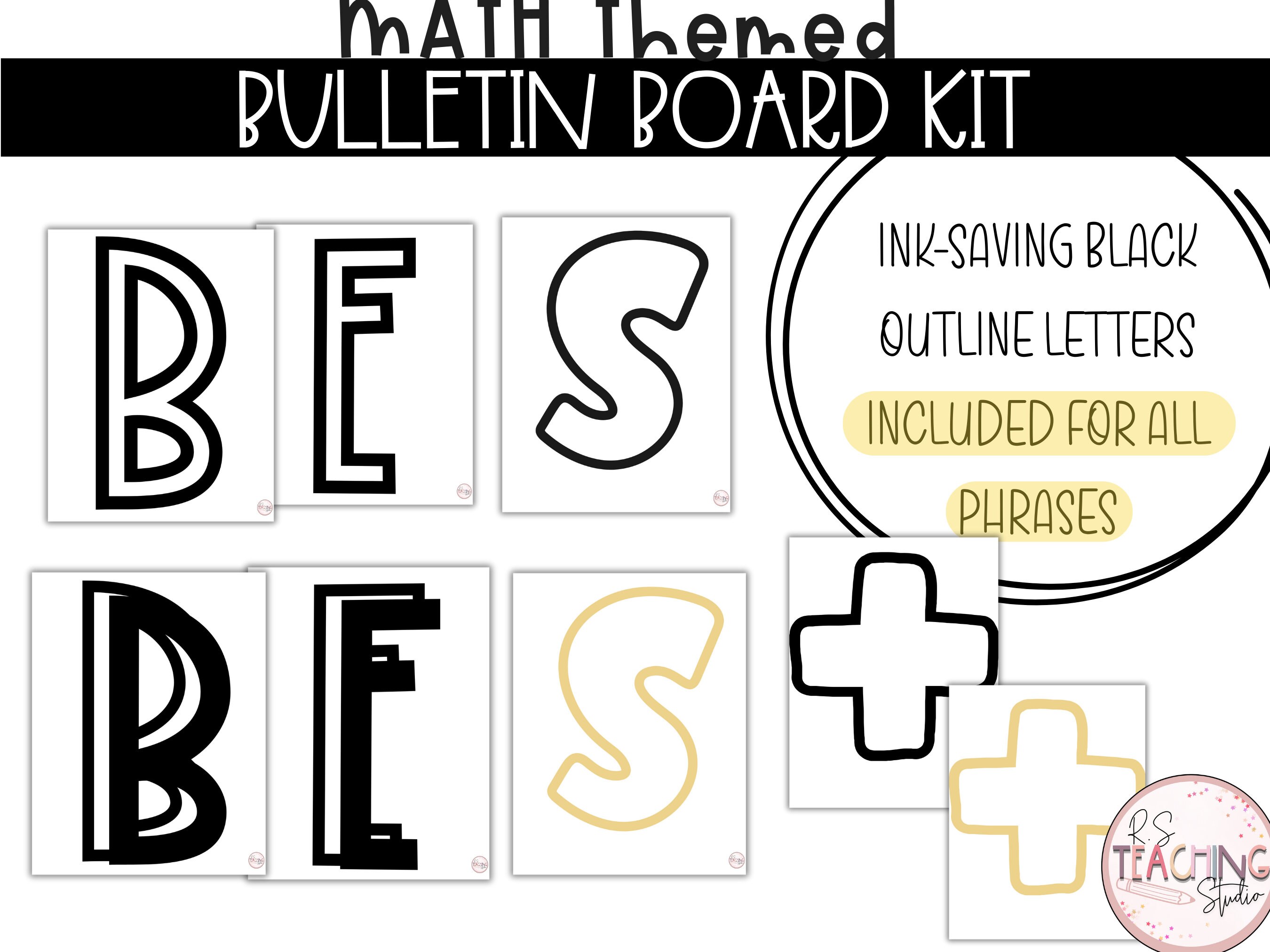 Math Bulletin Board or Math Classroom Door Decor Kit, Easy and Modern ...