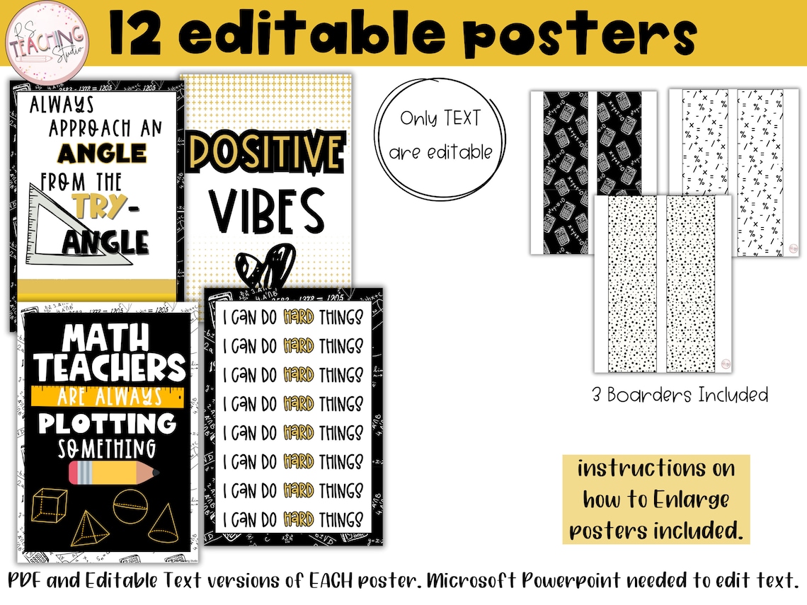 Math Themed Classroom Poster Easy and Modern Classroom - Etsy