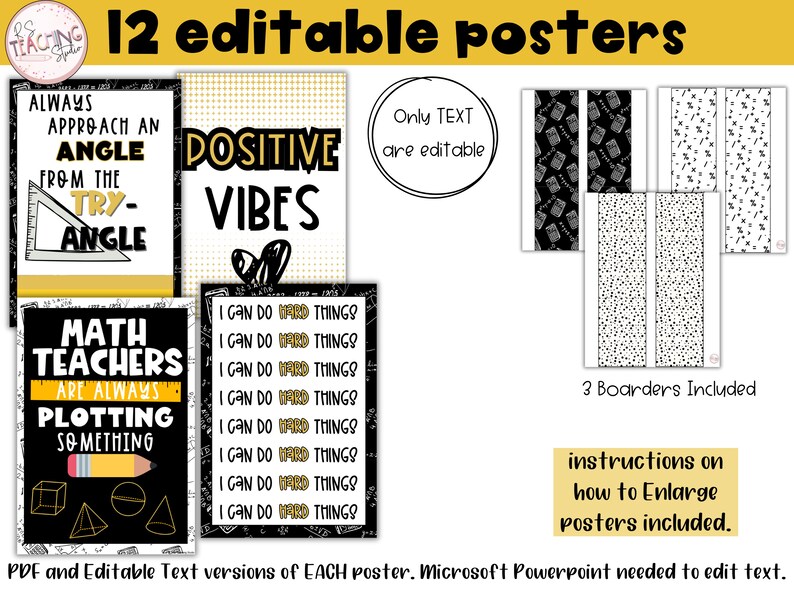 Math Themed Classroom Poster Easy and Modern Classroom - Etsy