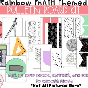 Math Bulletin Board or Math Classroom Door Decor Kit, Easy and Modern ...
