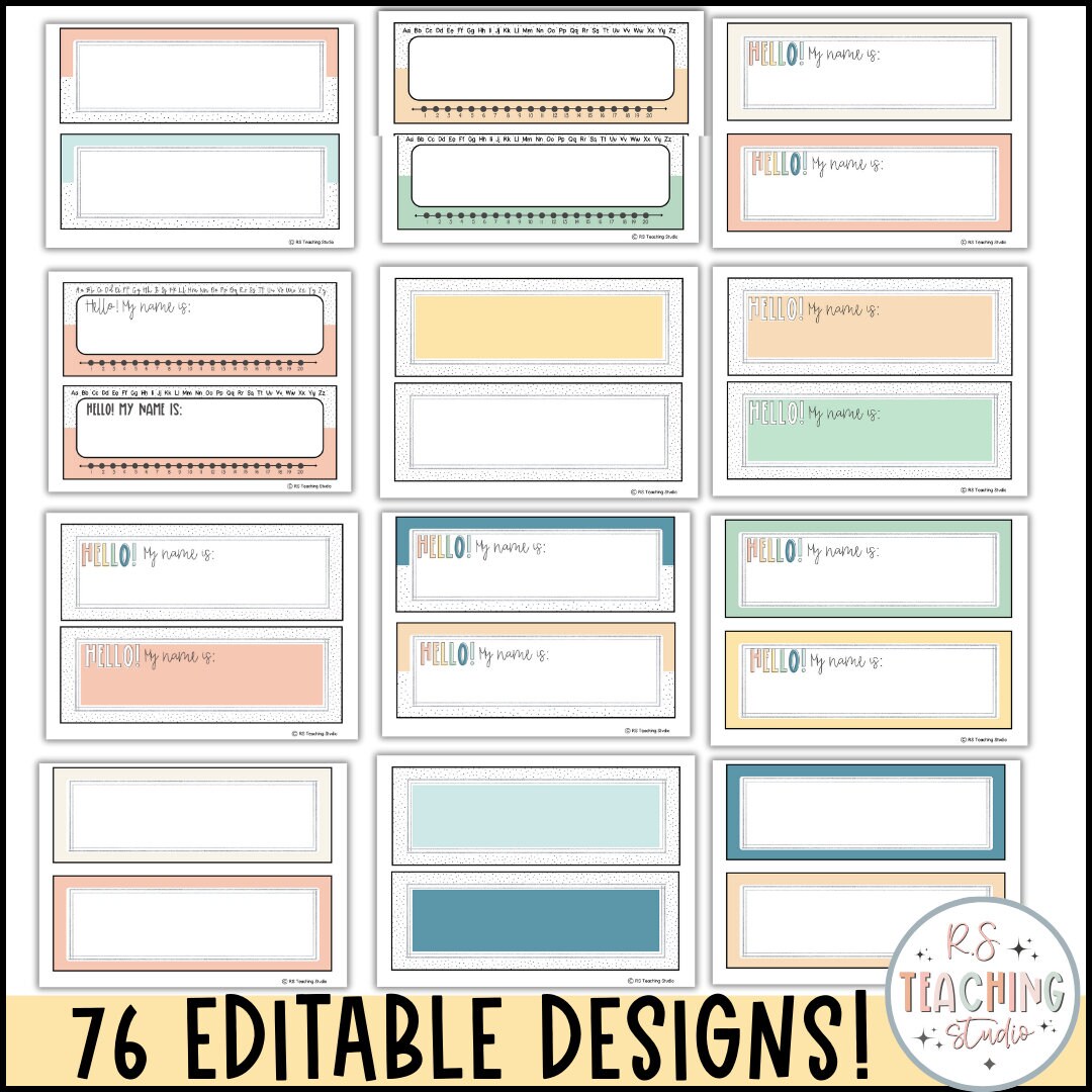 Pastel Student Desk Plates | Student Name Tags | Desk Name Plates for ...