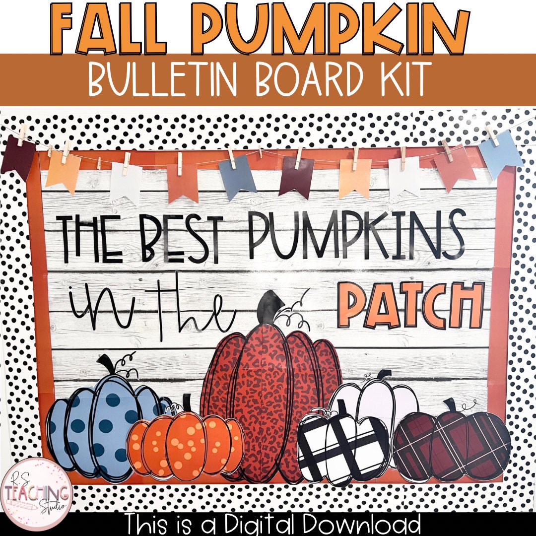 Fall Halloween Pumpkin Bulletin Board or Classroom Door Decor, Autumn ...