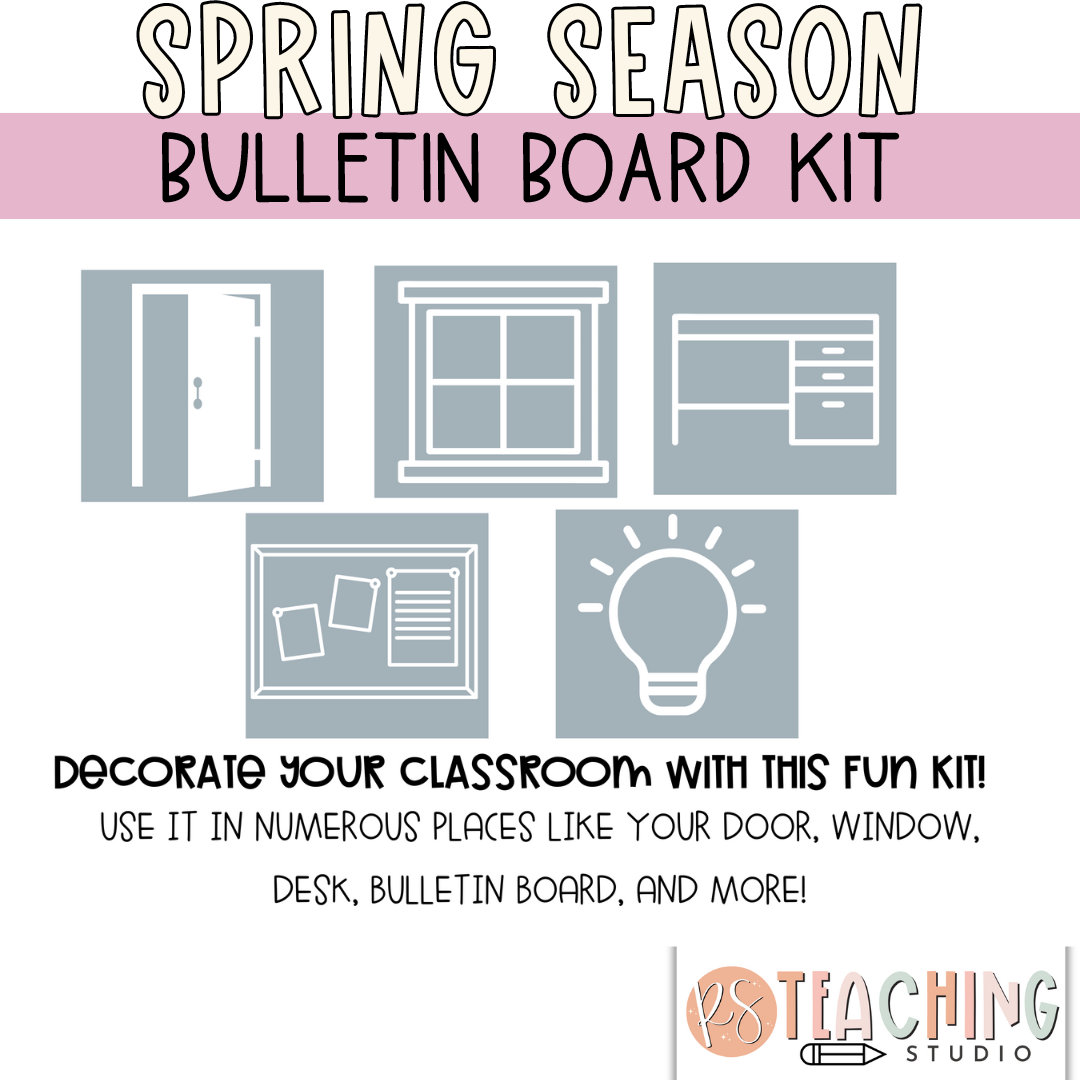Spring Bulletin Board Kit: Hopping Bunnies Classroom Decor (digital ...
