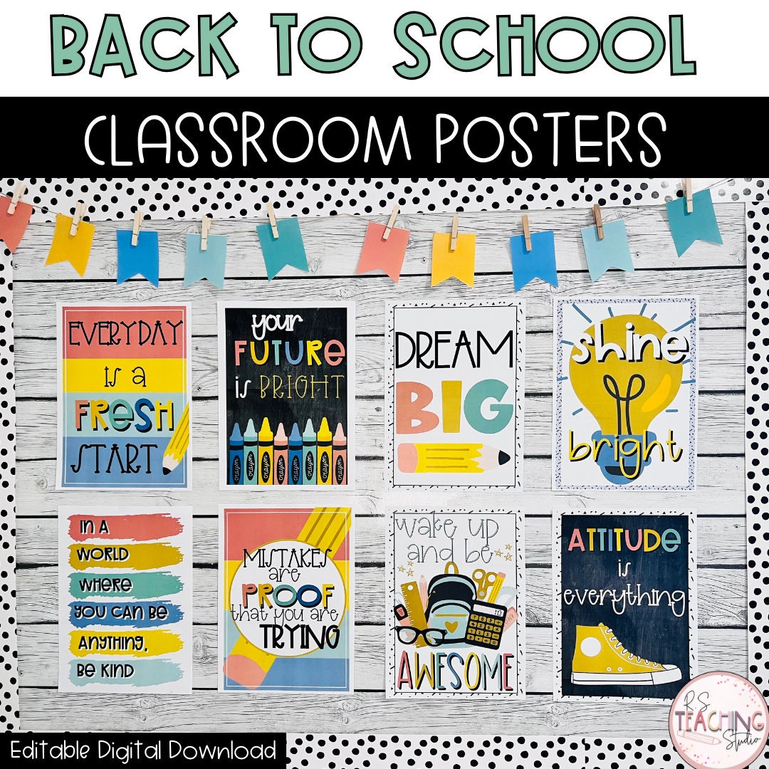 School Supplies Classroom Posters, Easy and Modern Classroom ...