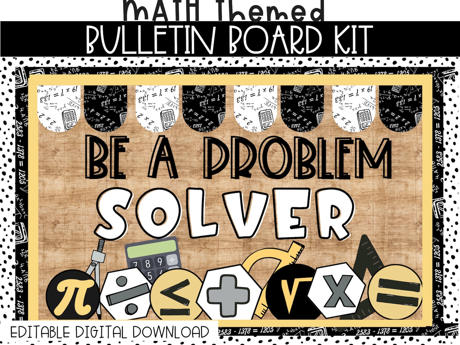Math Bulletin Board or Math Classroom Door Decor Kit Easy and - Etsy