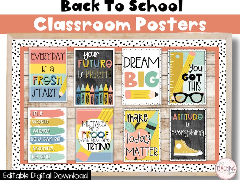 School Supplies Classroom Posters Easy and Modern Classroom - Etsy