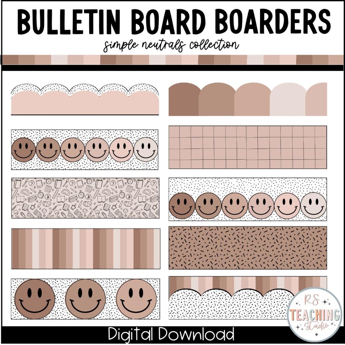 Printable Neutral Bulletin Board Borders | Bulletin Board Display ...