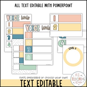 Pastel Classroom Voice Levels Chart: Editable Display (digital Download ...
