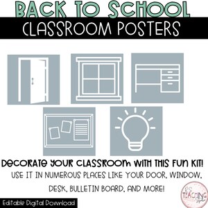 School Supplies Classroom Posters, Easy and Modern Classroom ...