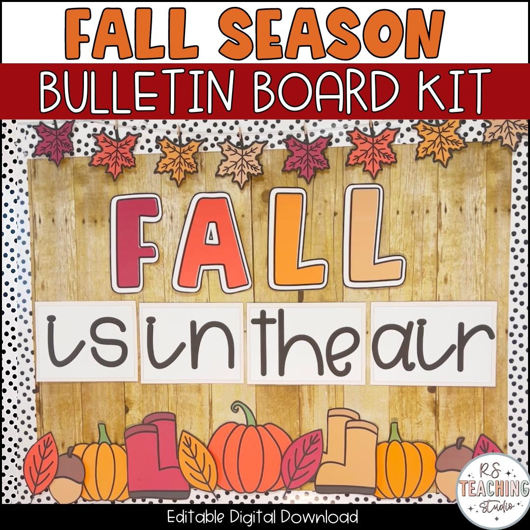 Fall Bulletin Board Kit, Autumn Bulletin Board, Easy Seasonal Classroom ...