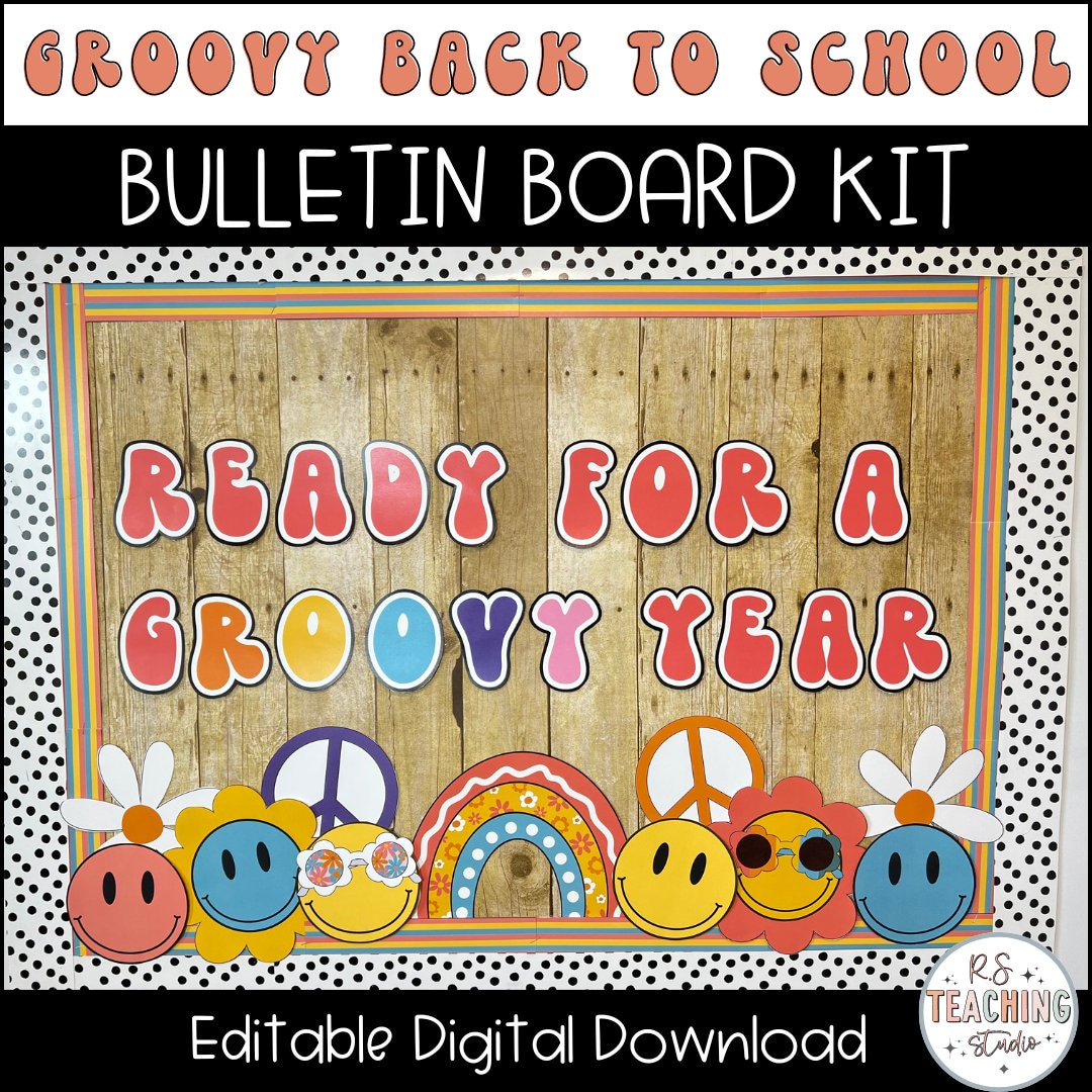 Retro Back to School and End of Year Bulletin Board Kit, Retro Vibes ...