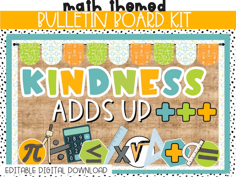 Math Classroom Bulletin Board Decor Kit: Problem Solver Theme (digital ...