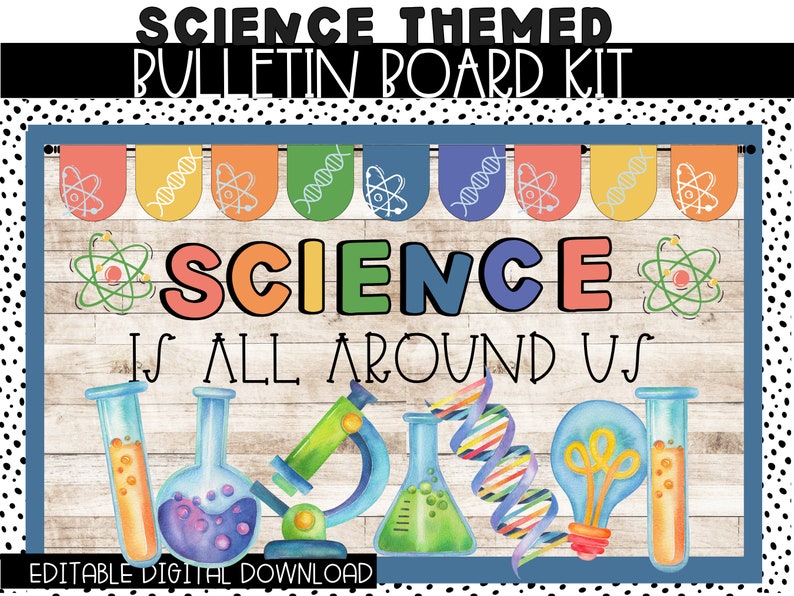 Science Themed Bulletin Board or Classroom Door Decor, Easy and Modern ...