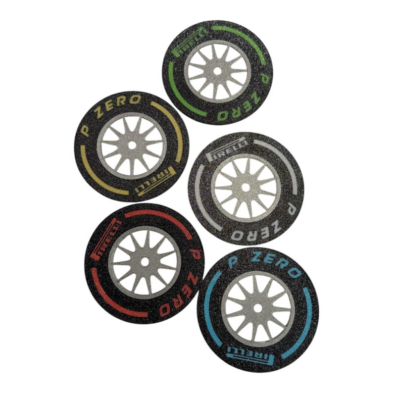 3D Printed F1 Coasters Set – Formula 1 Pirelli Tire Drink Coasters ...