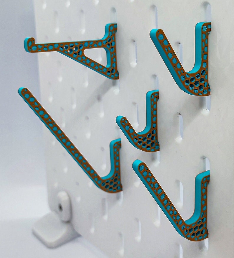 15x Pegboard Hook Kit IKEA Skadis Dual Colour Hex Honeycomb Crafts Office - Etsy