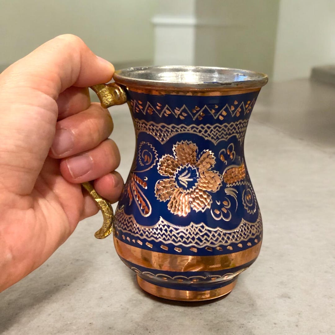 Handmade Copper Water Cup Small Copper Mug for Drinking 8 Oz Unique ...