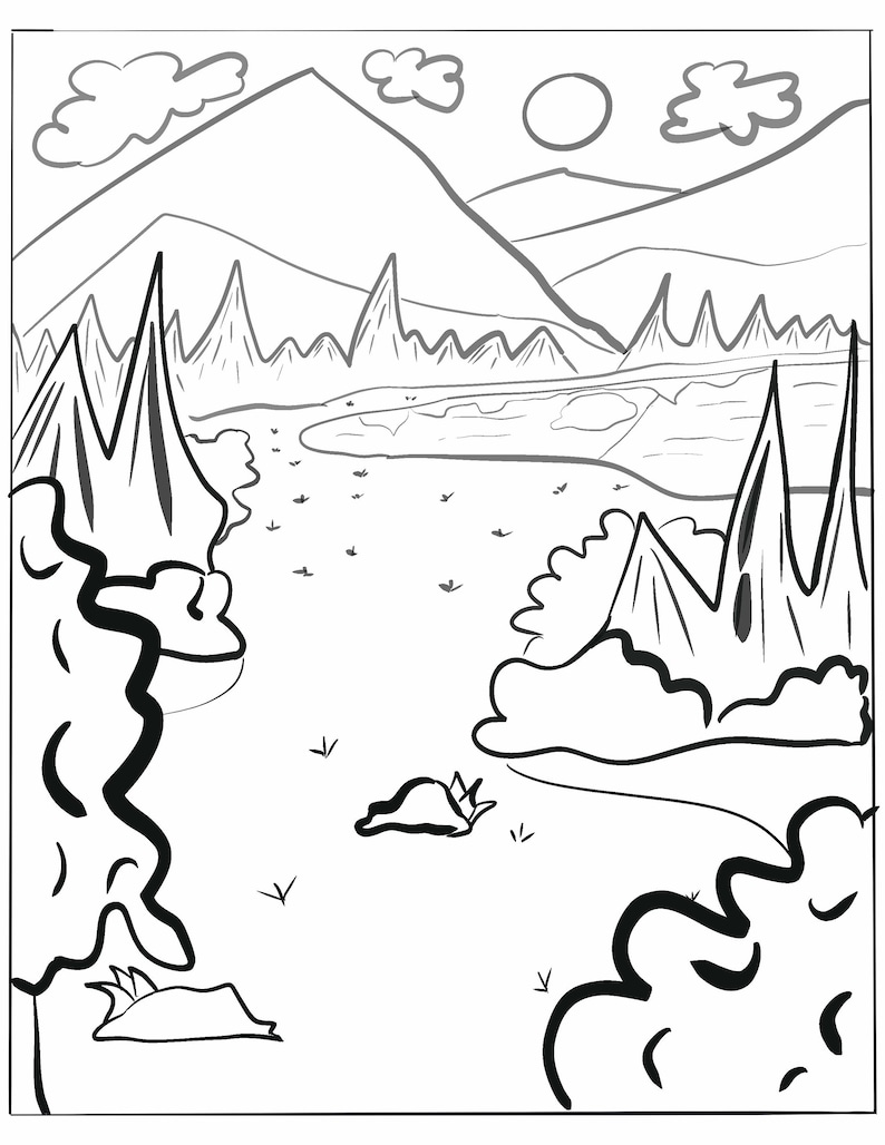 Printable Nature Coloring Pages for Kids Printable Coloring - Etsy