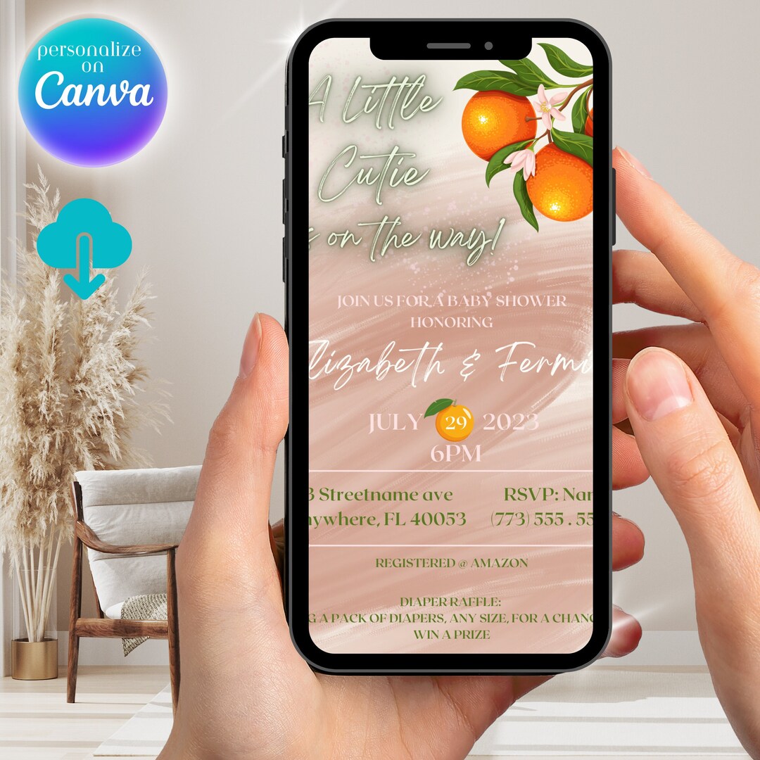 Cutie Gender Neutral Baby Shower Digital Download Invitation Template ...