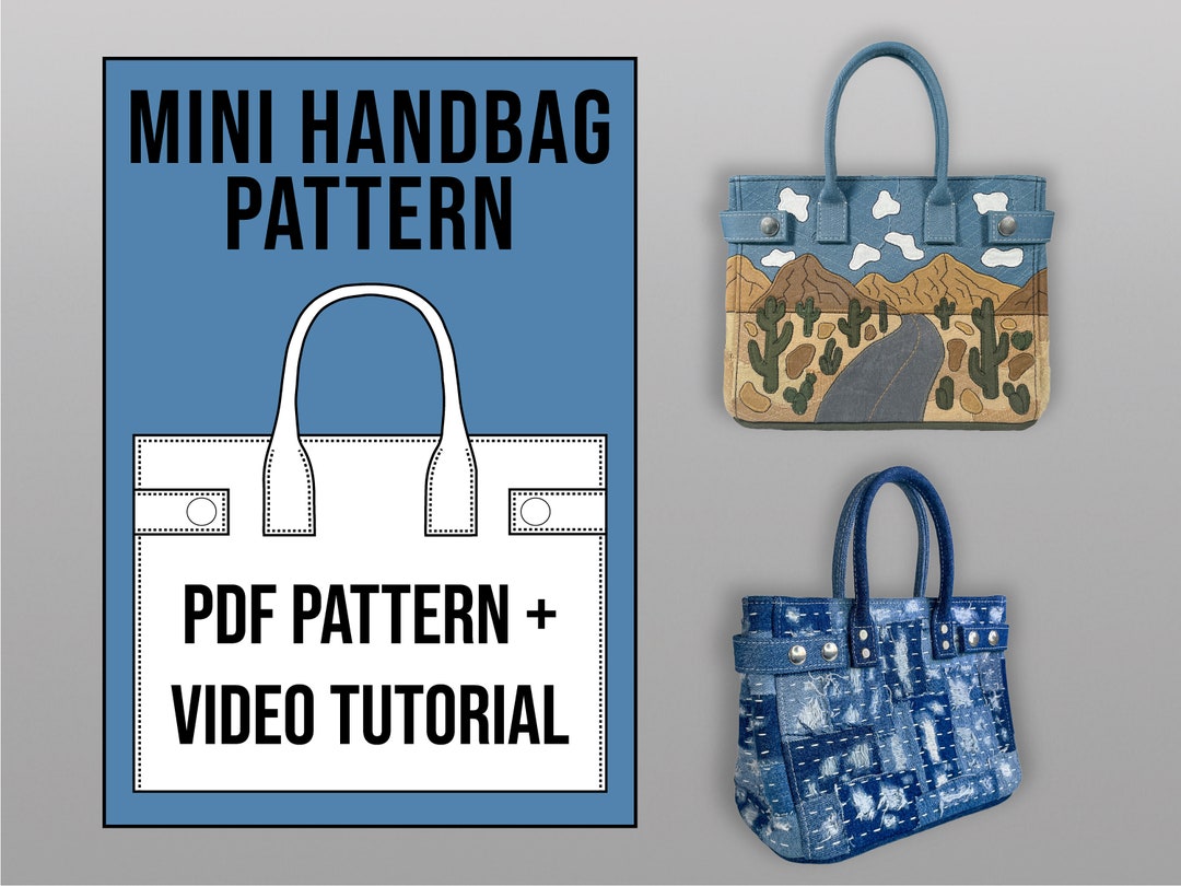 Designer Mini Handbag Sewing Pattern for Beginners-experts PDF Download ...