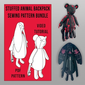 Bunny Backpack Sewing Pattern Stuffed Animal for Beginners to Experts ...