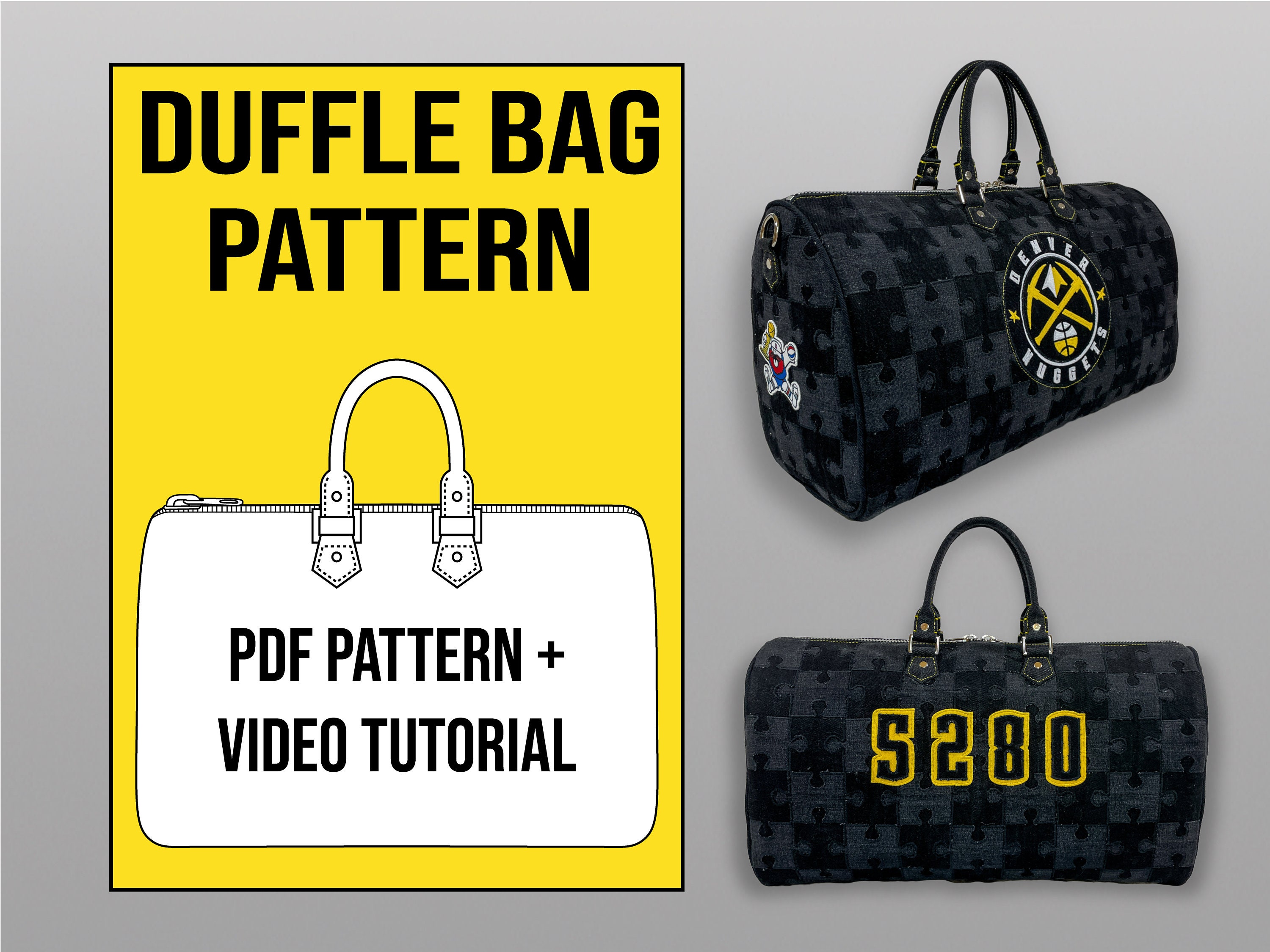 Duffle Bag Sewing Pattern for Beginners-experts With PDF Pattern and ...