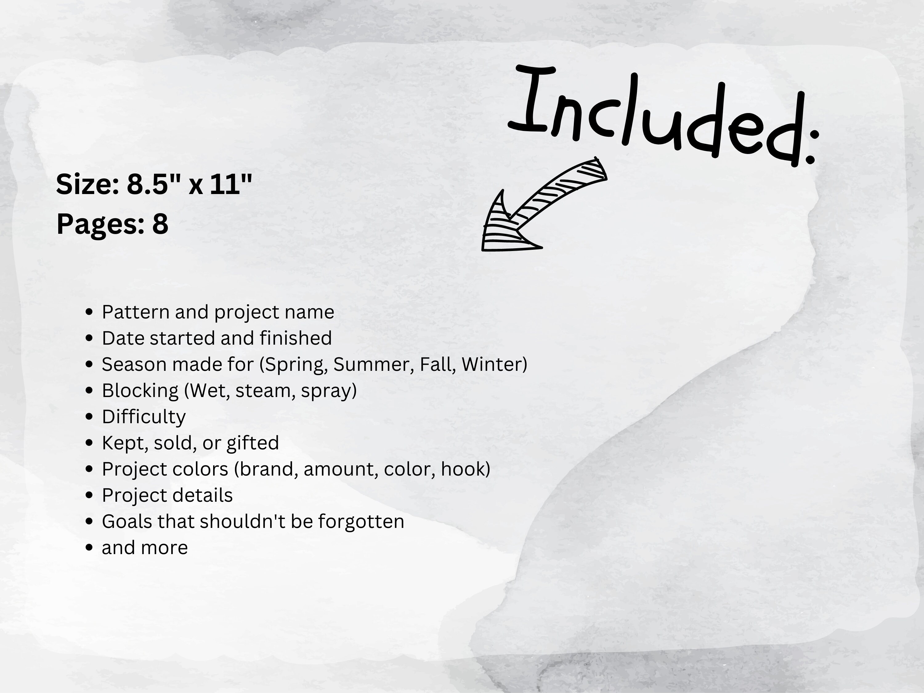 PINK Printable Project Planner for Crochet Knitting, Crochet and ...